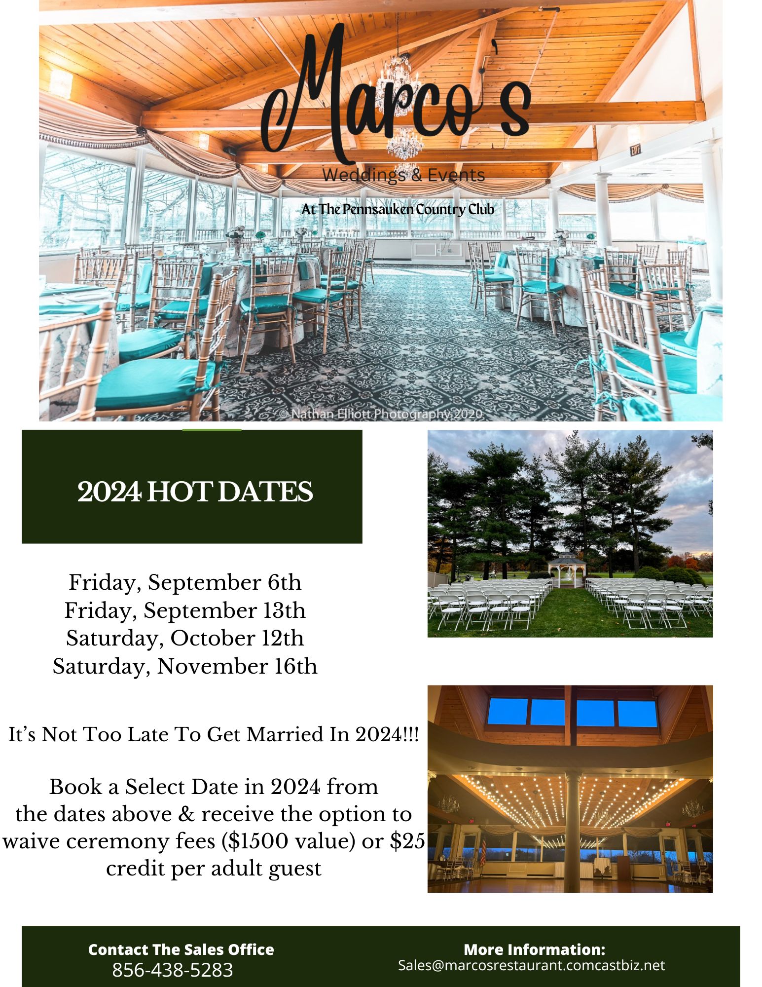 Wedding Flyer - Pennsauken Country Club - Marco's Restaurant & Events